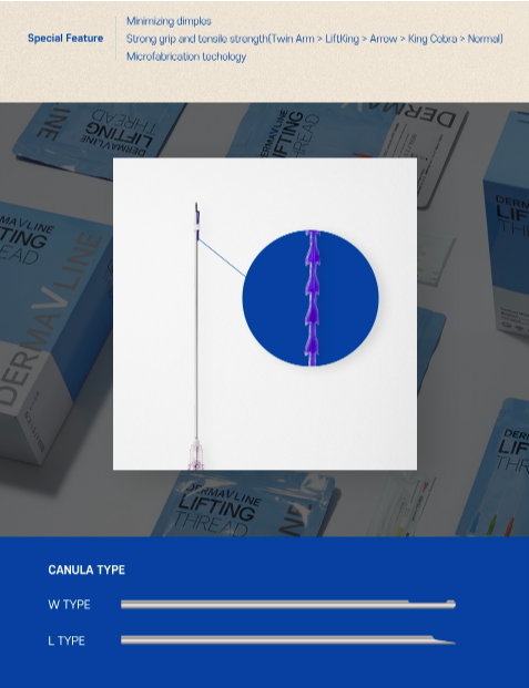 Dermavline PDO threads | molding arrow PDO thread | Dermavline molding threads